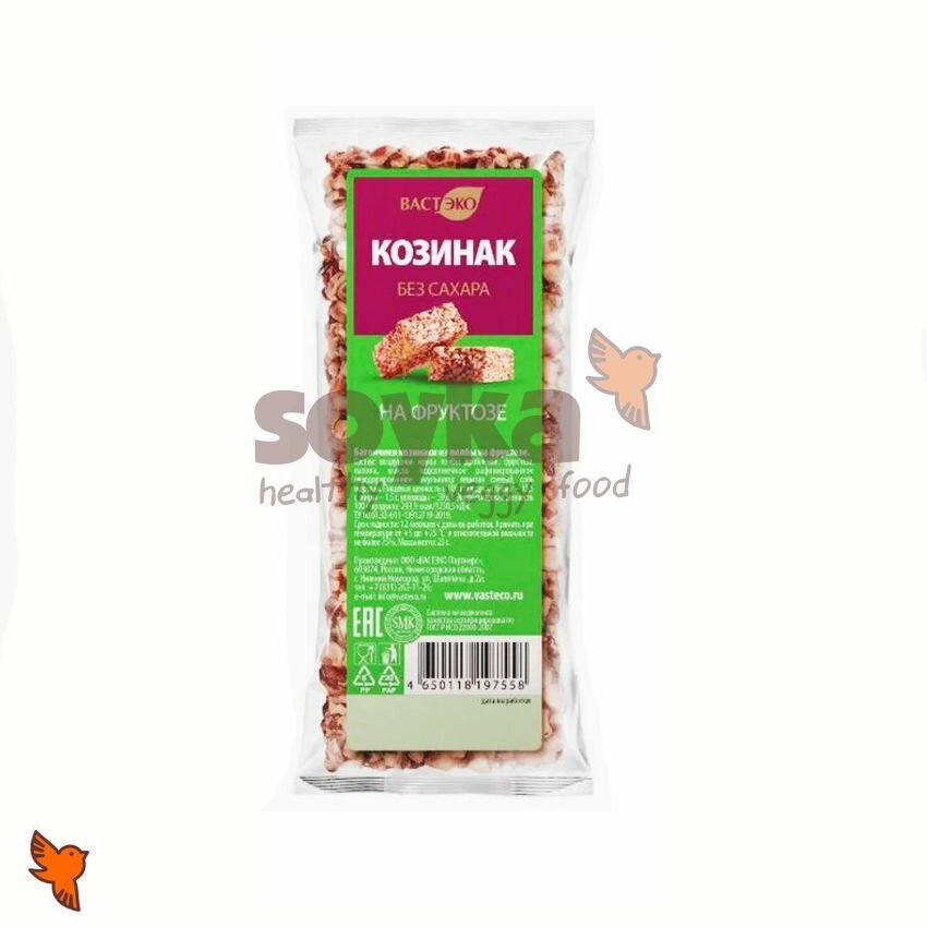 Козинак из полбы с фруктозой Вастэко, 30г