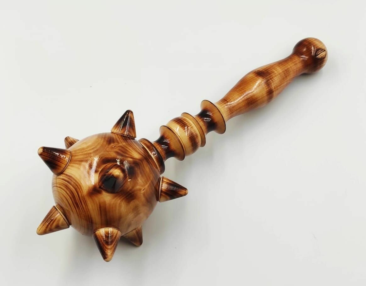 Деревянная булава 36 см подарок игрушка