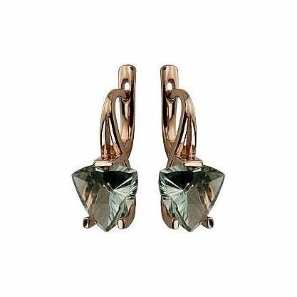 Серьги, красное золото, 585 проба, аметист