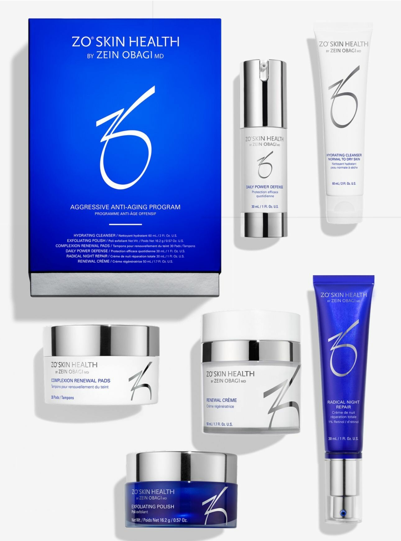 ZO Skin Health by Zein Obagi Agressive Anti-Aging Program Фаза 3: Агрессивная Антивозрастная программа по уходу за кожей 6 позиций Зейн Обаджи