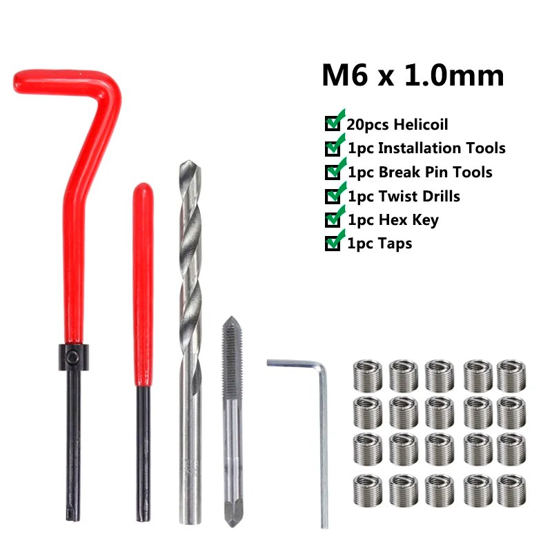 Набор для нарезания резьбы M6x1.0mm XCAN 25 шт.