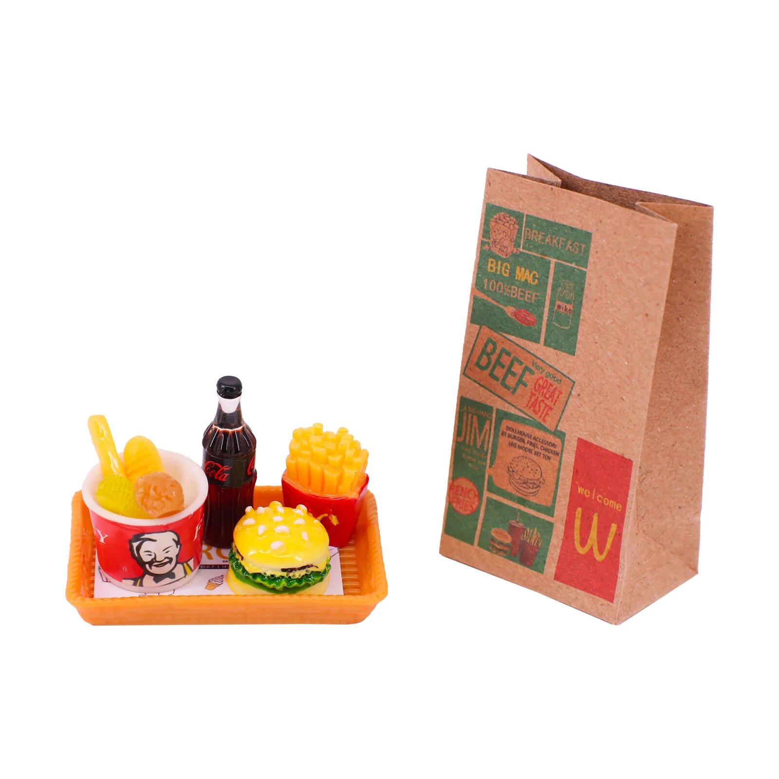 Миниатюрный набор фастфуда для кукольного дома, цвет Z637