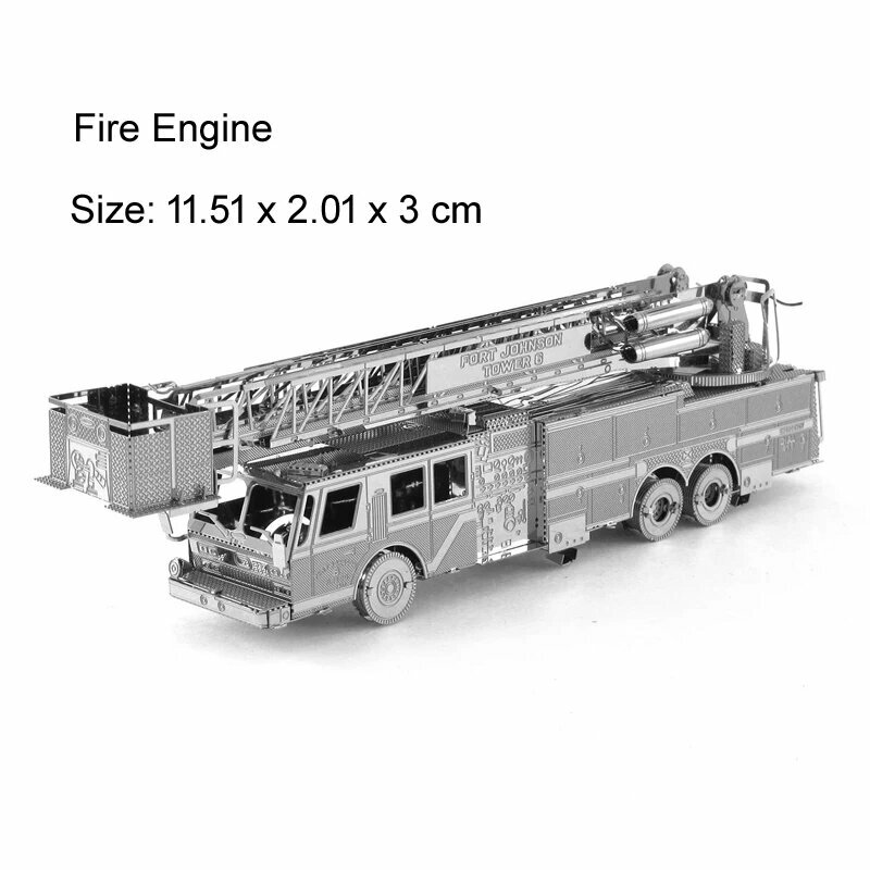 Металлический 3D пазл пожарная машина, Цвет: 77-Fire Engine