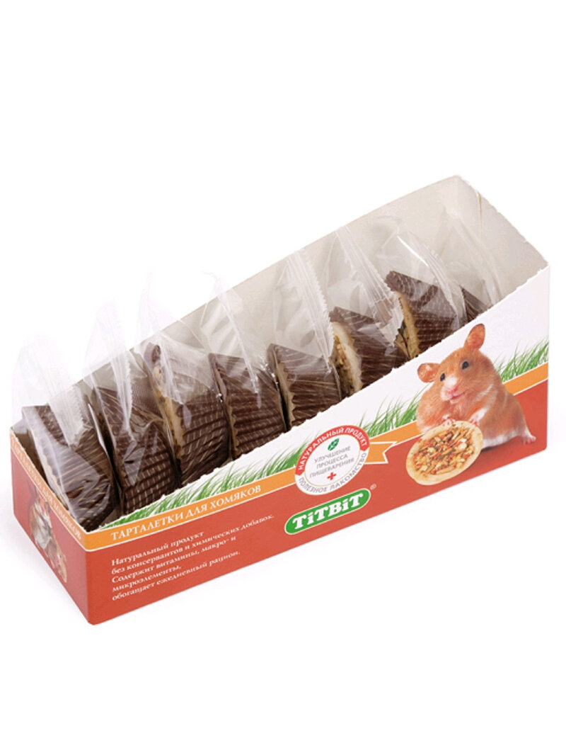 TiTBiT Тарталетки с кабачком, фундуком для Хомяка, шоубокс, 8шт. 64г 0.064 кг