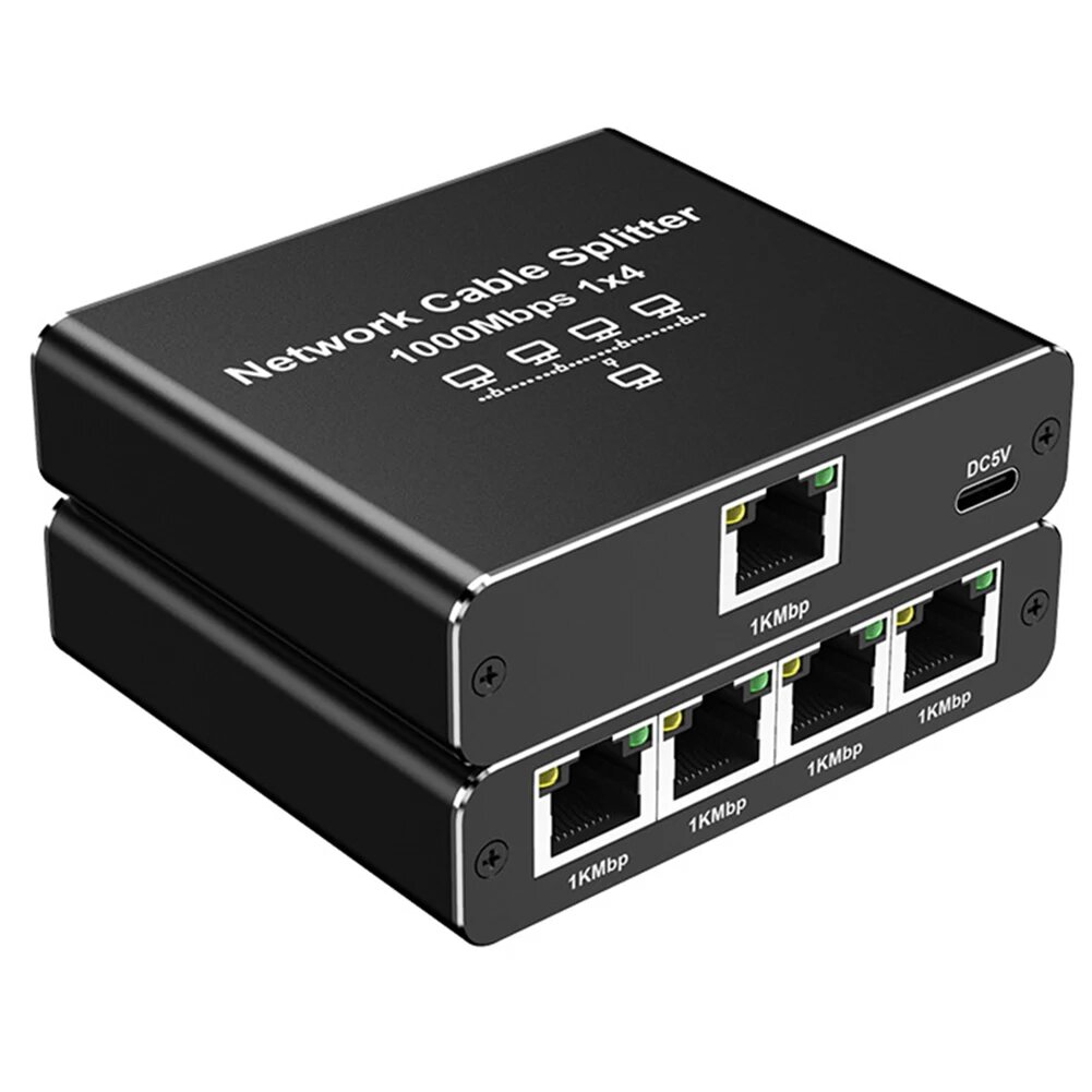 Разветвитель RJ45 1000 Мбит/с на 4 порта