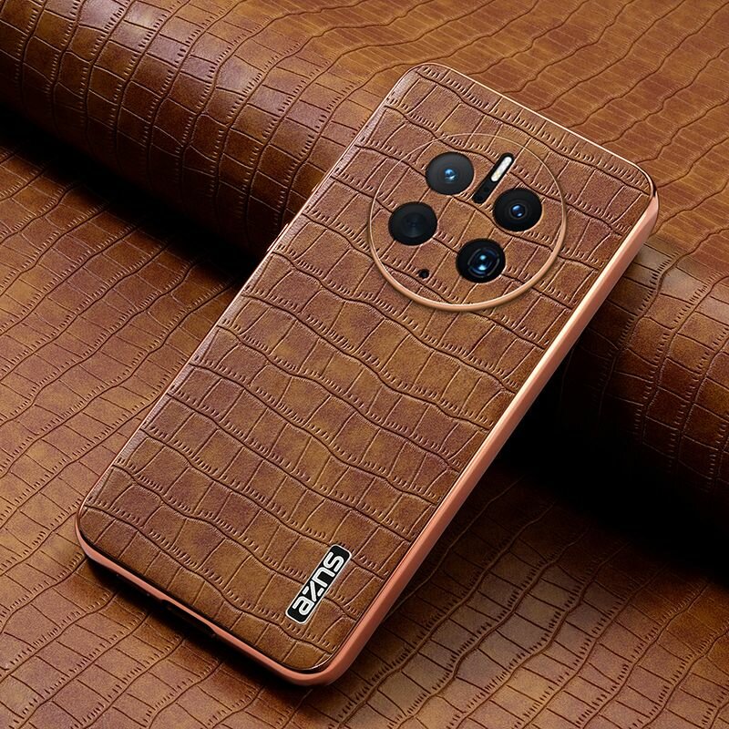 AZNS Классический кожаный чехол для Huawei Mate 50 Pro(на Хуавей Мате 50 Про ) с тиснением под кожу крокодила