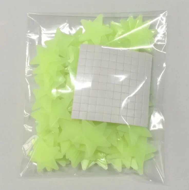 Флуоресцентные наклейки 3D звезды RLJLIVES 100 шт. Зеленый, зеленый