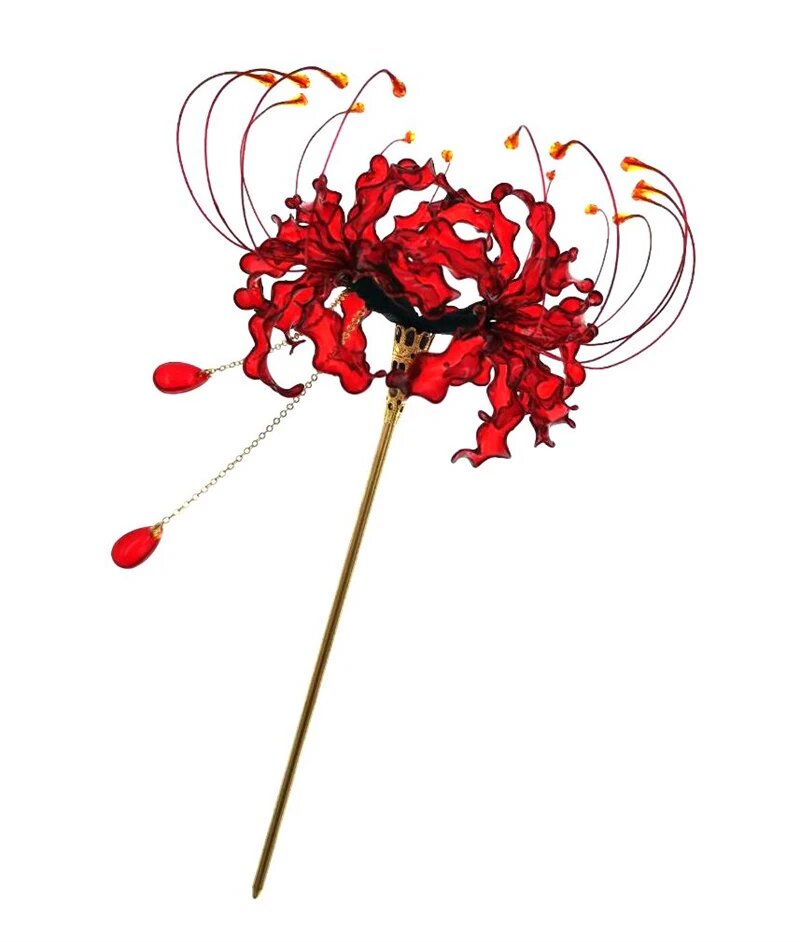 Красная шпилька для волос Lycoris Radiata, Цвет: b