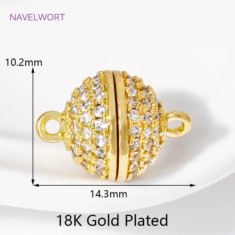Магнитные застежки NAVELWORT, 18K Gold Plated, 14.3x10.2 мм