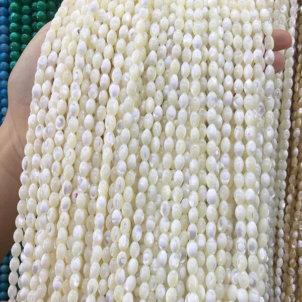 Бусины из ракушек Трохус белые 4-12 мм 5X8MM, белый