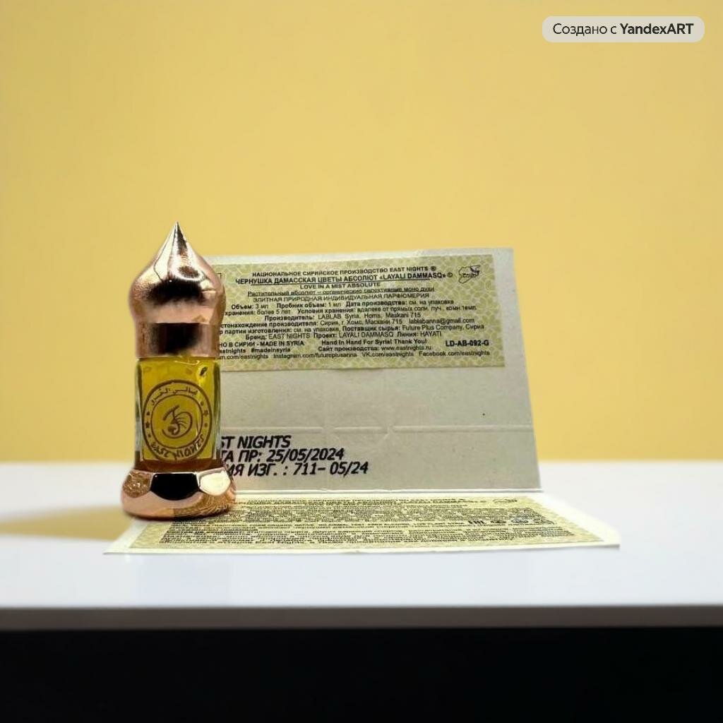 Абсолют East Nights Layali Dammasq, духи-масло, 3 мл, женский