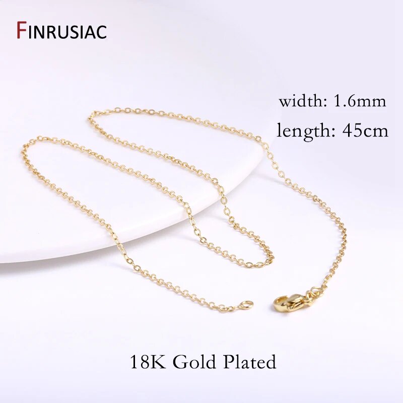 Цепочка FINRUSIAC 18k gold plated, 45см, 1.6мм