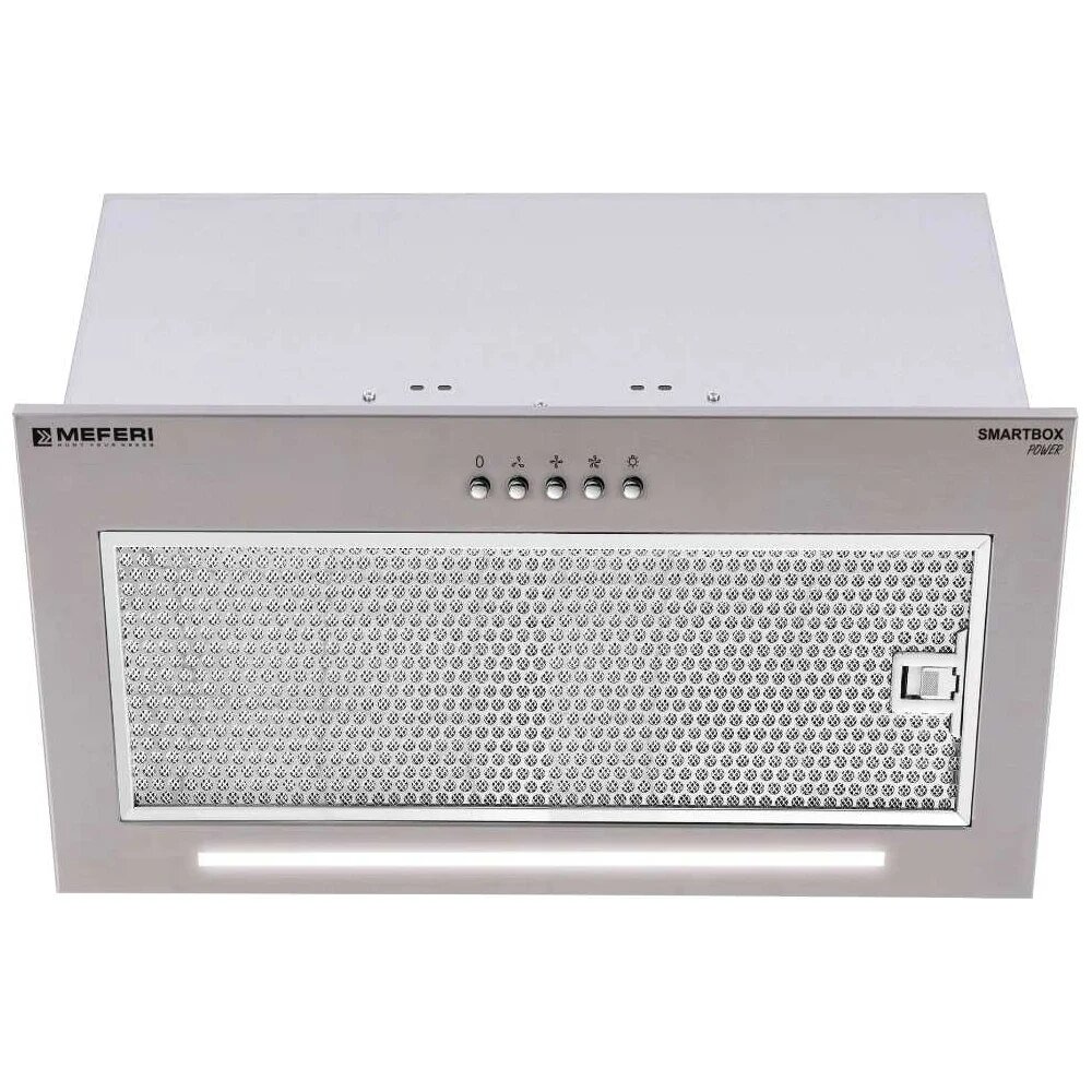 Вытяжка MEFERI POWERBOX52IX, встраиваемая, 900 м3/ч, 3 скорости, нержавеющая сталь