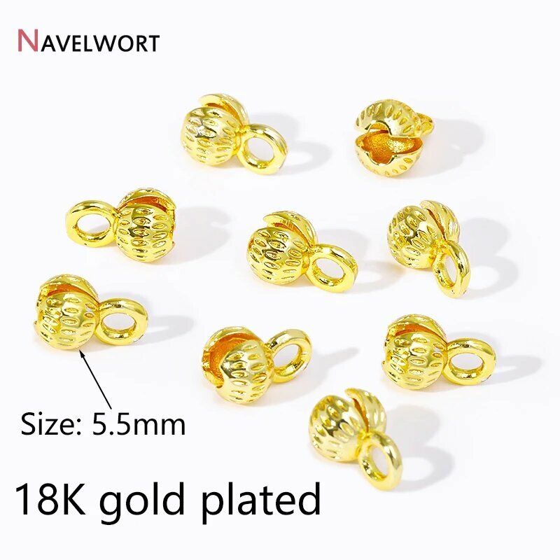 Концевики для бижутерии NAVELWORT 18K gold plated, 5.5mm, 20 шт