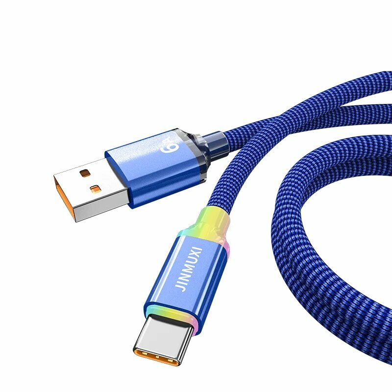 JINMUXI USB-C кабель 1.5м, синий, для быстрой зарядки