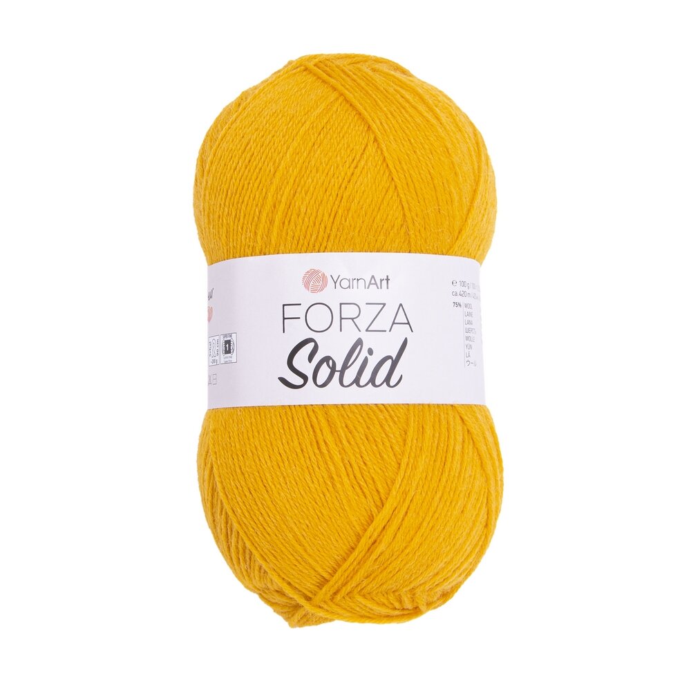 Пряжа для вязания YarnArt Forza Solid 4610 желтый 100 гр/420 м 75% шерсть, 25% полиамид
