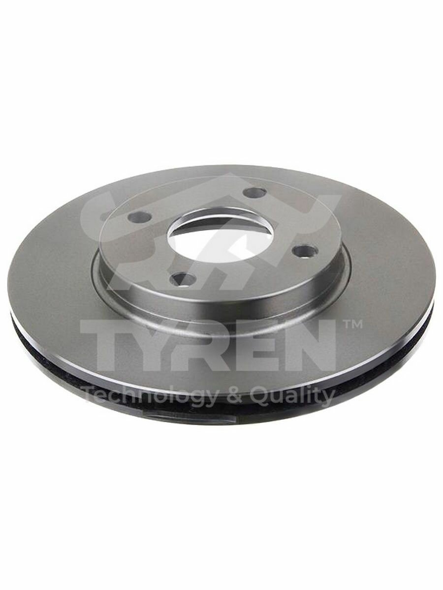 Диск тормозной передний вентилируемый Tyren TYR1010921 для а/м Ford Fiesta, Puma, Focus, Mazda 2