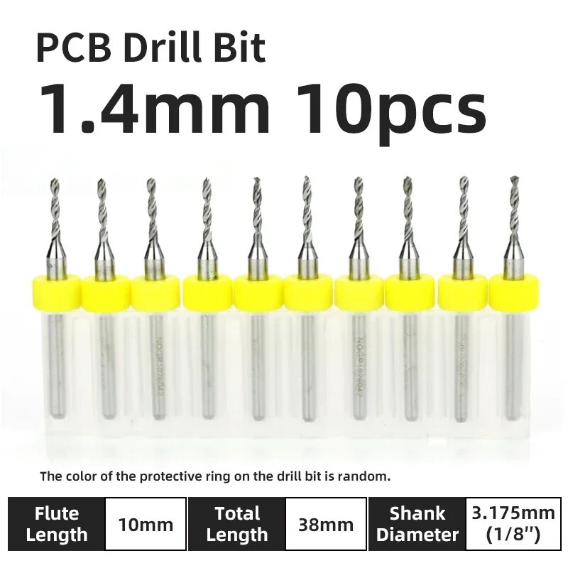 10 шт. 0,6-1,5 мм мини-набор сверл для печатной платы, твердосплавные сверла с ЧПУ, сверла для печатных плат, 1/8 дюйма, инструмент для сверления металла с фиксированным хвостовиком