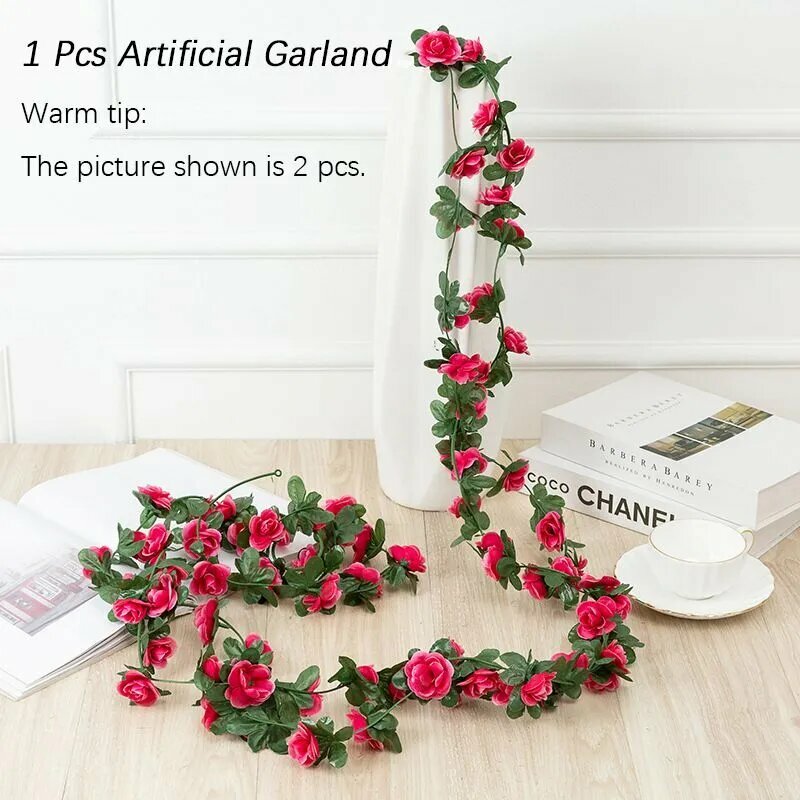 Искусственные цветы 2,5 м весенний маленький пион с листвой плюща для украшения вашего сада, розовый красный