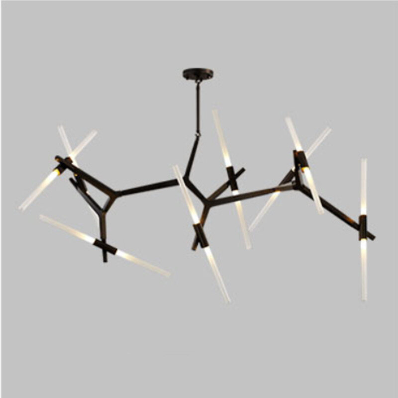 WESSVANдизайнер Постмодернистская люстра из веток дерева черный 8011 G9