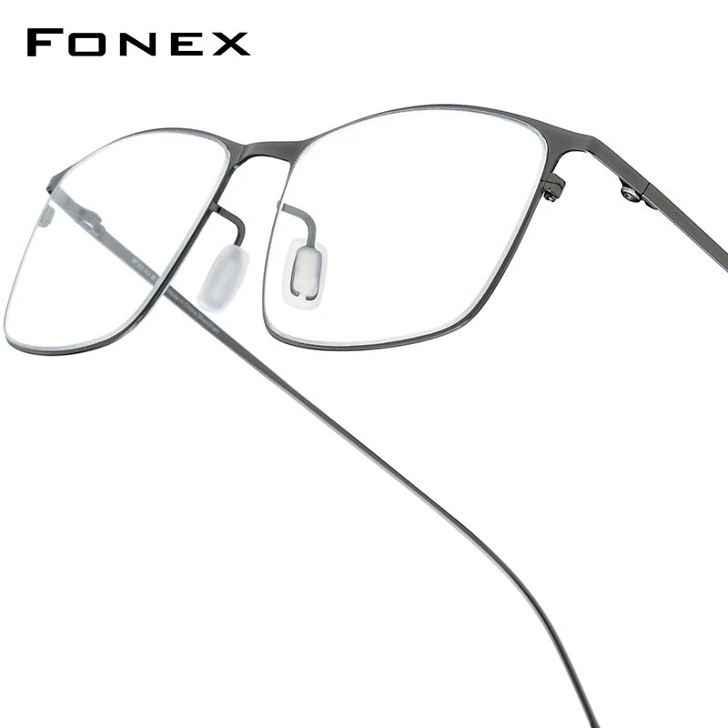 FONEX мужские очки серые квадратные из сплава