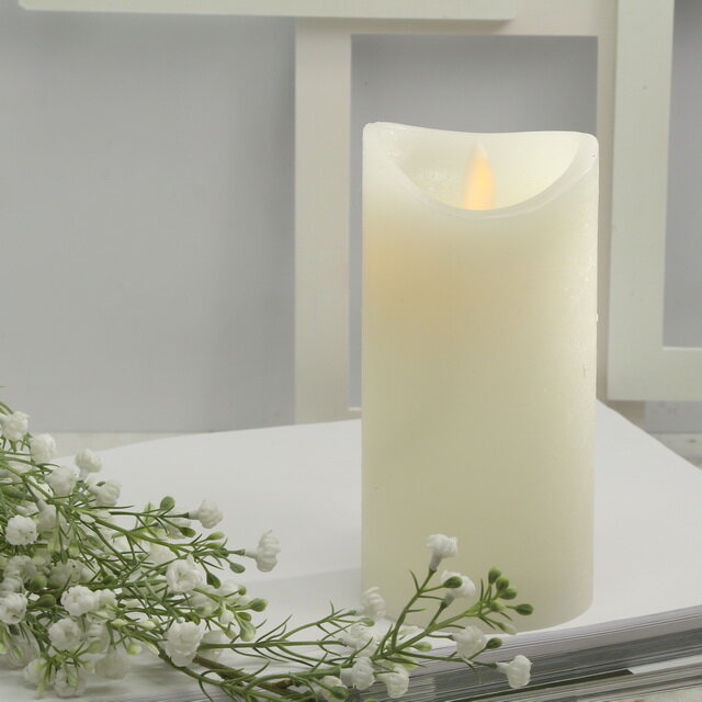 Светильник свеча восковая Живое Пламя 15*7.5 см бежевая, на батарейках, Koopman, AX5400120