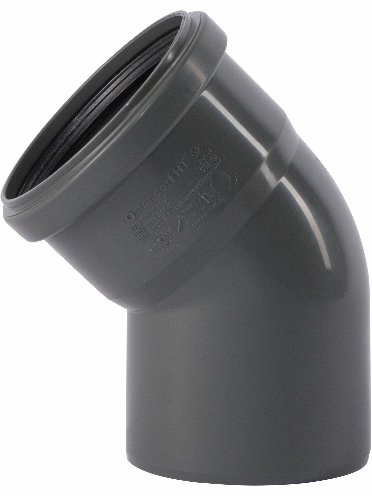 Отвод Ostendorf 90х45° серый, канализационный