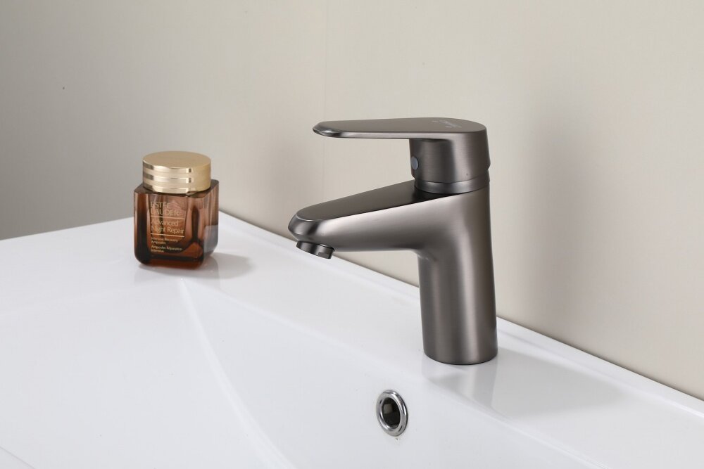 Смеситель для раковины и умывальника из латуни H10023-P графит от бренда Hansen