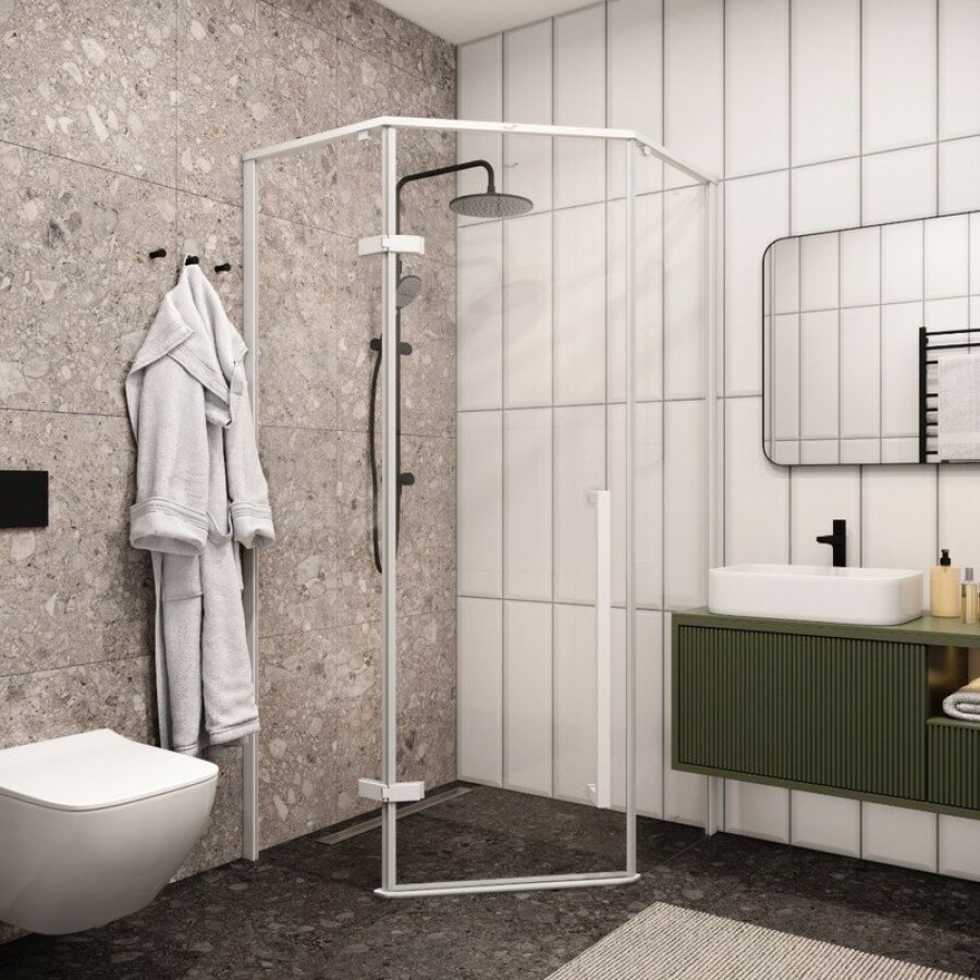 Душевой уголок Ceruttispa C2AW 100x100, профиль белый