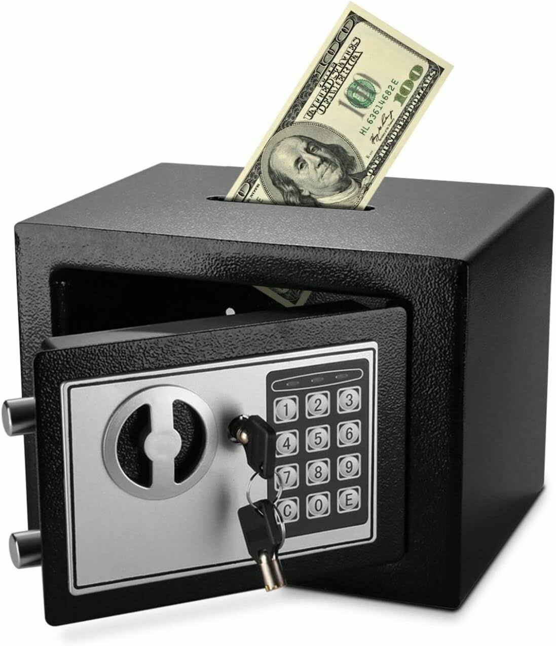 Копилка сейф, С электронным комбинированным и механическим замком