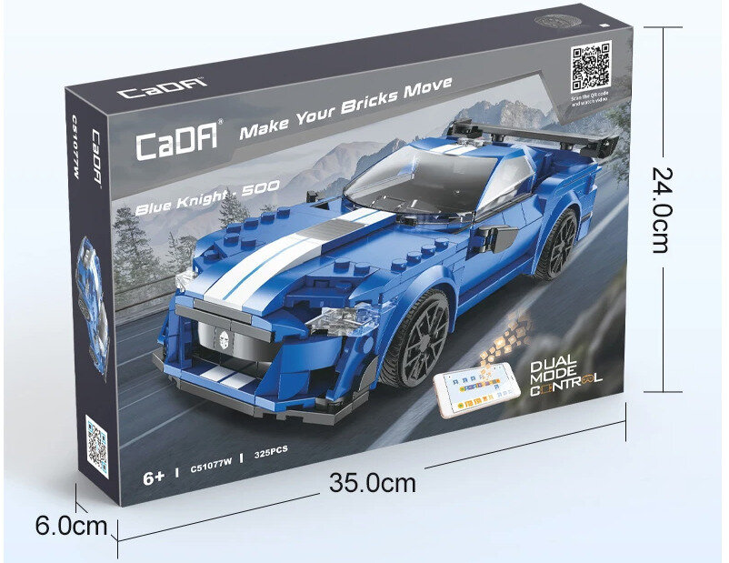 Конструктор CaDa BLUE RACE CAR 35x24x6 см, серии TECHNIC на р/у, 325 деталей, арт. C51073W