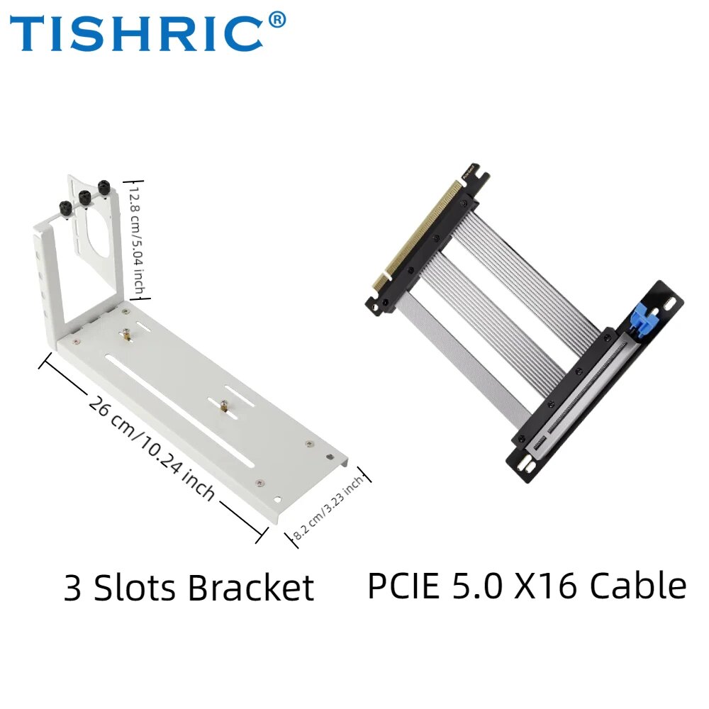 TISHRIC PCI-E 5.0 X16 кабель, 0.2M, серебристый