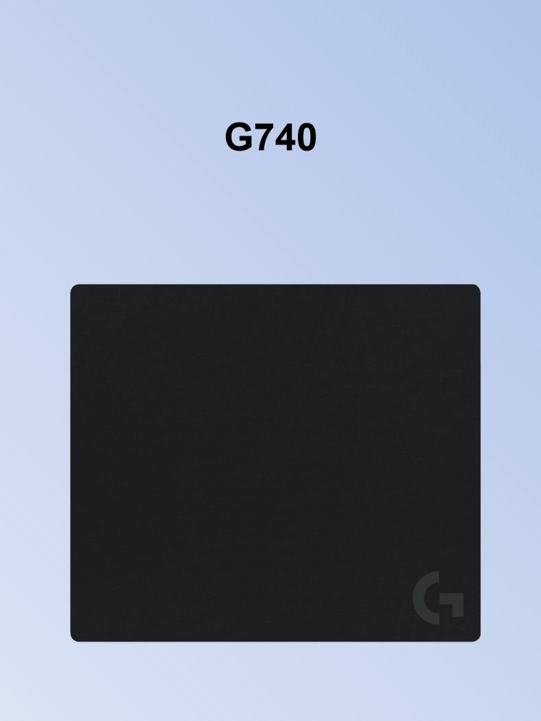 Коврик для мыши Logitech G740, нескользящий, толщина 5мм, ткань/каучук, черный