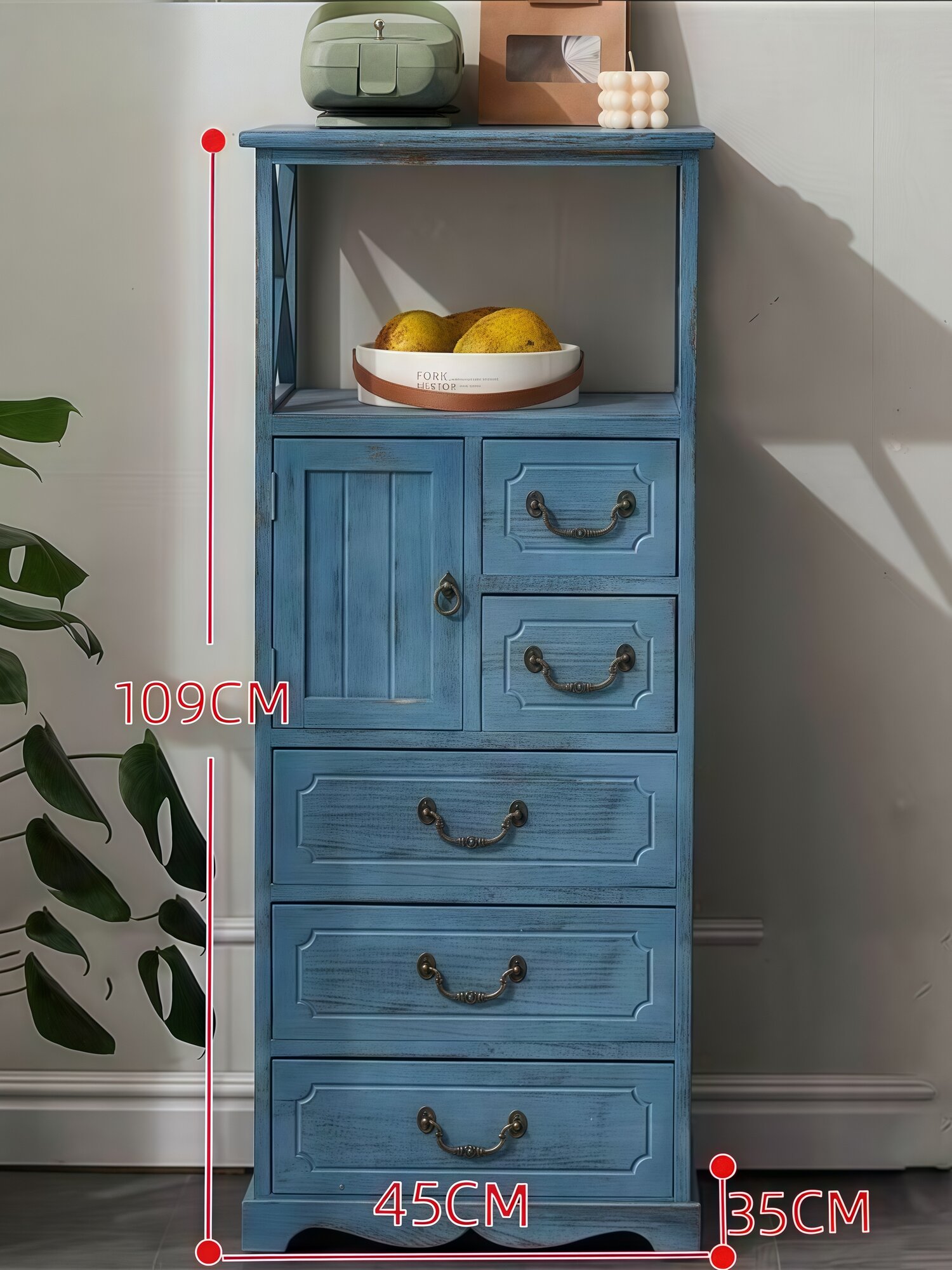 Комод из цельного дерева, простое хранение в стиле ретро, многослойный