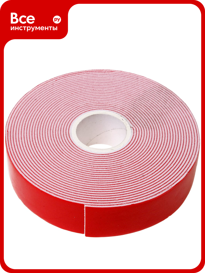 Двусторонняя клейкая лента ET-225 22мм х 5м профессиональная красная Megapower 692851