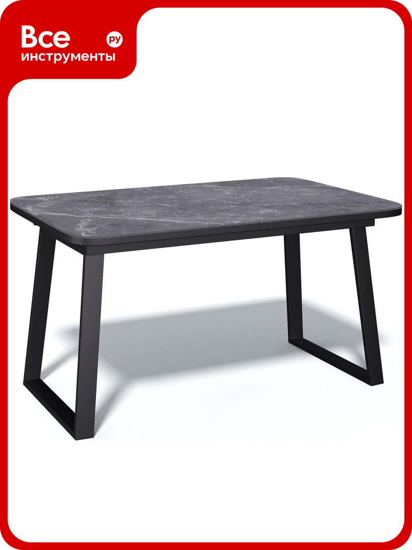 Стол KENNER AZ1200, черный/керамика мрамор черный 324880, стальной, 30 мм