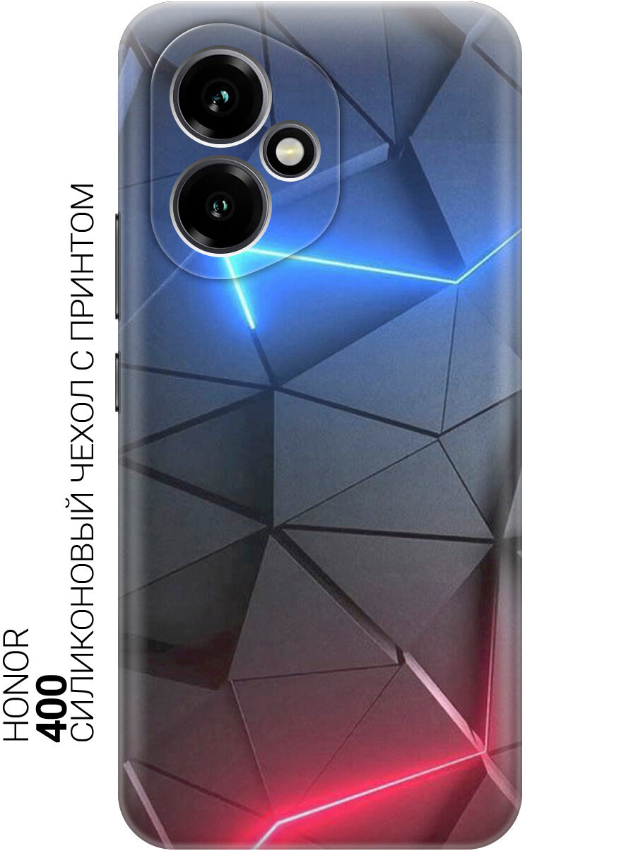 Силиконовый чехол на Honor 400 с принтом "Графитовые грани"