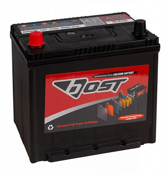 Аккумулятор автомобильный BOST 90D23R 70L 600A ПП (231x172x220) 70 Ач 231x172x220
