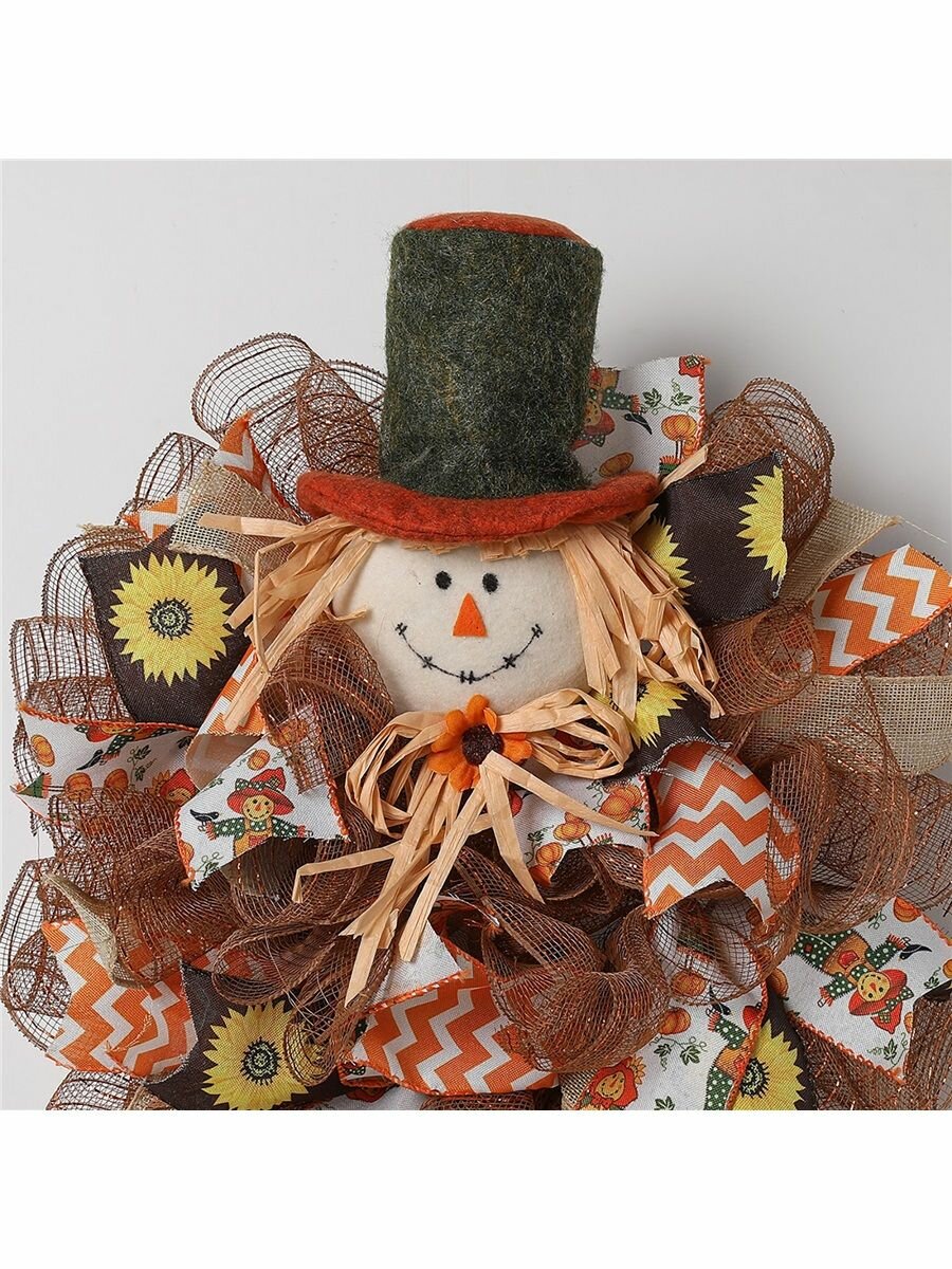 Венок из искусственного чучела 65x40 см, декоративная настенная подвеска на День Благодарения, домашний декор венок из искусственного чучела 25,6x15,7 дюйма на осенний сезон