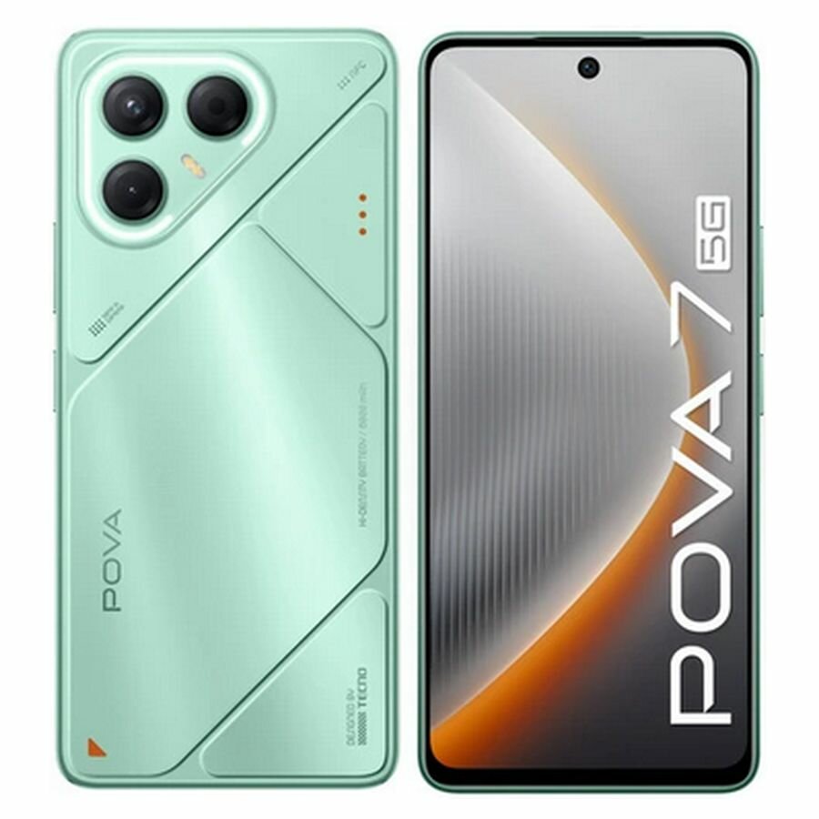 6,78" Смартфон Tecno POVA 7 5G 8/128 ГБ (4894947089183) 2025, зеленый