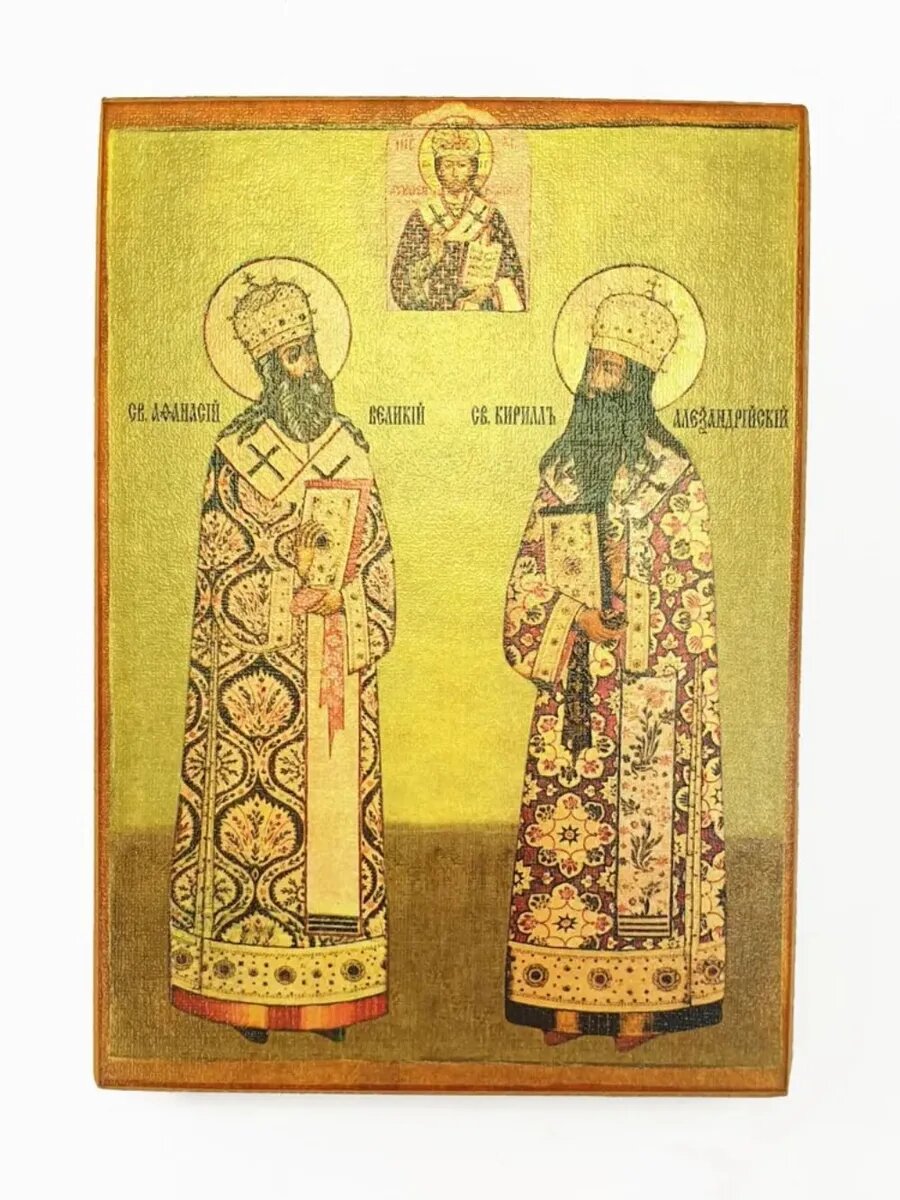 Икона "Святые Афанасий и Кирилл", размер 20x30cm