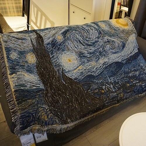 Звездное небо Ван Гога, Плед-пончо, Диванное одеяло, 130x160cm