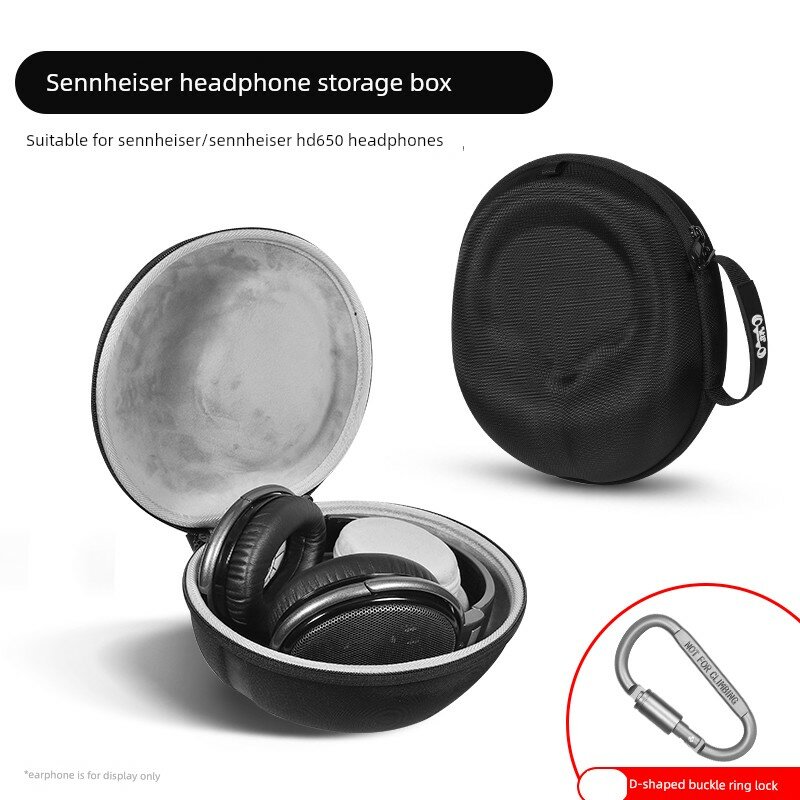 Черный средний чехол для наушников Sennheiser HD650 HD660S HD580 HD600 HD545 HD565 с бесплатным замком, 1 шт.