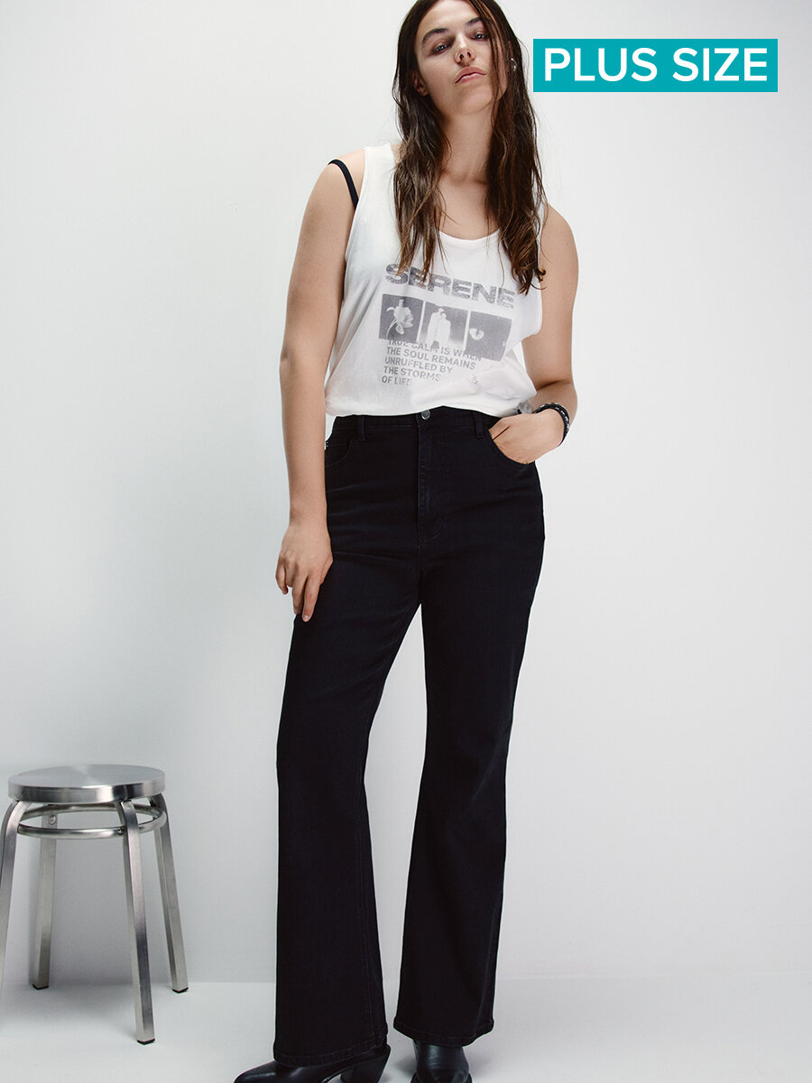 Джинсы клеш Plus Size 