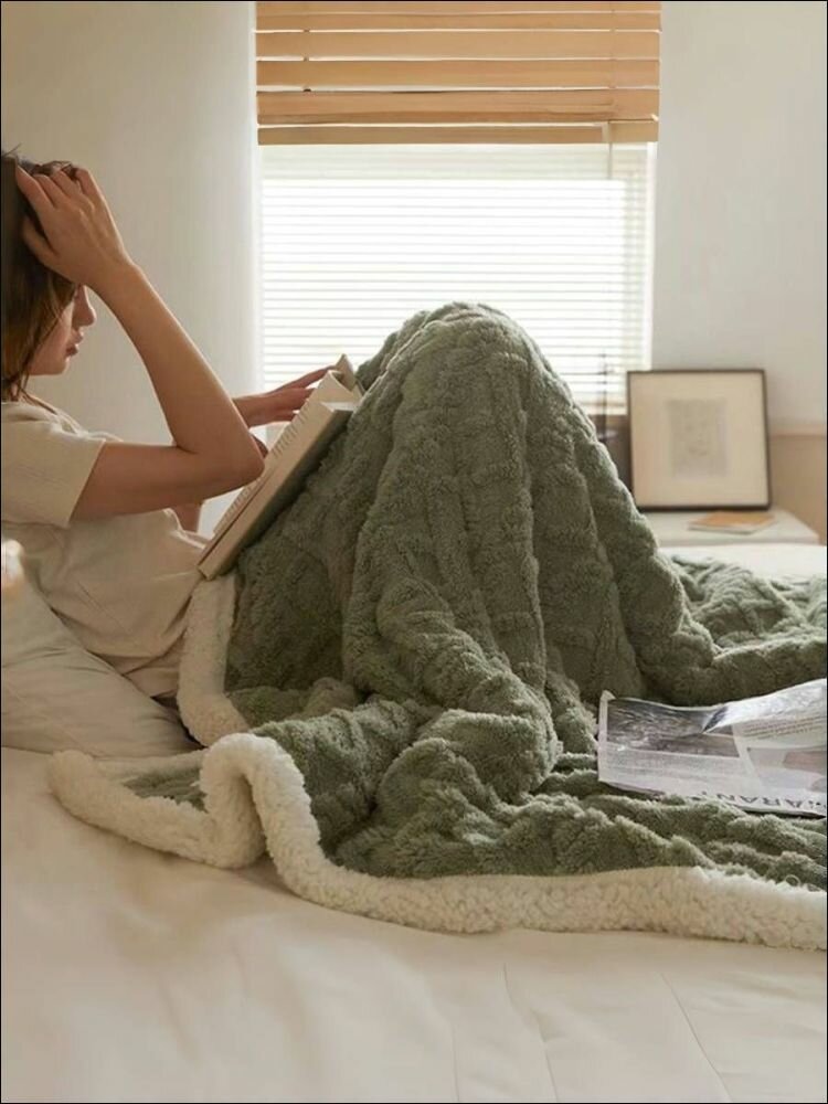 Плед 200x230 EUR WakeUp Cappuccino Wool, покрывало для дивана, плюшевое одеяло для спальни