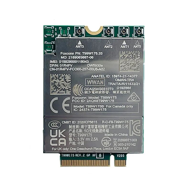 Foxconn T99W175 DW5930e Qualcomm Snapdragon X55 5G Модуль M2 Карта WLAN Dell Precision 7760 7560 Latitude 9420 9430 9520 2 в 1