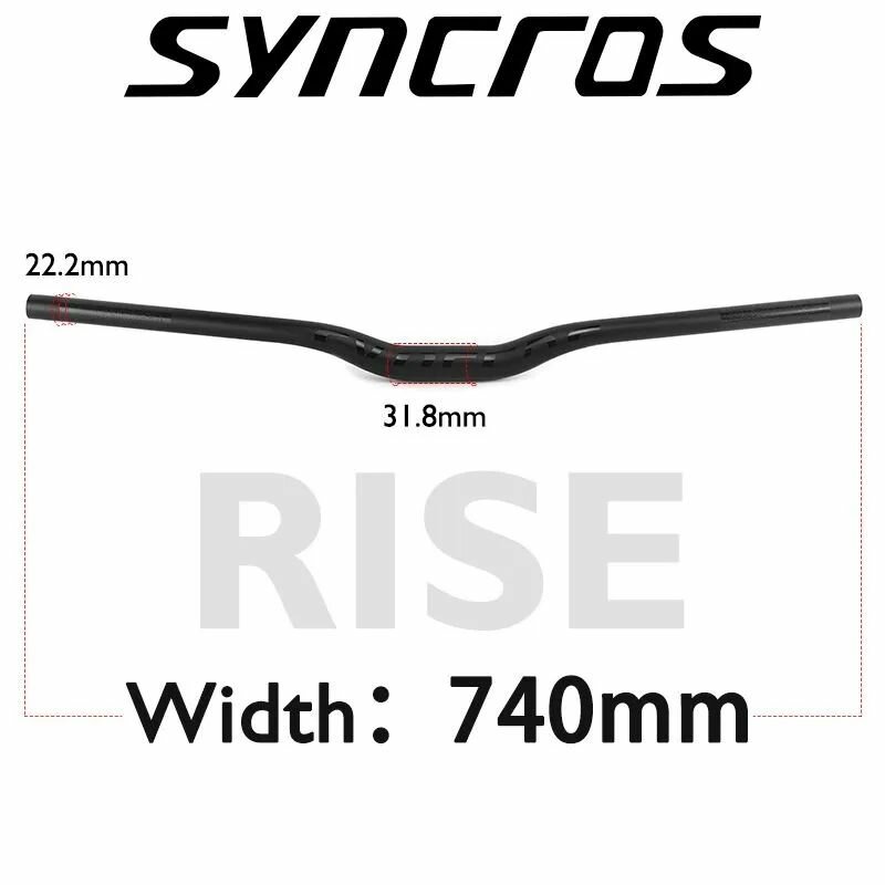 Карбоновый руль Syncros MTB для BMX/горного велосипеда плоский/подъемный три слоя краски полуматовая поверхность глянцевая