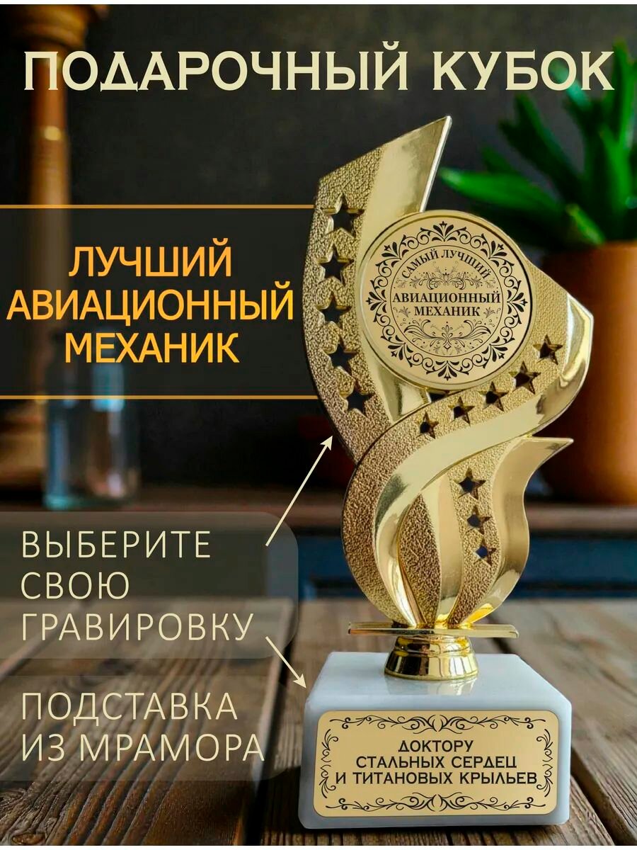 Лучший авиационный механик кубок подарочный
