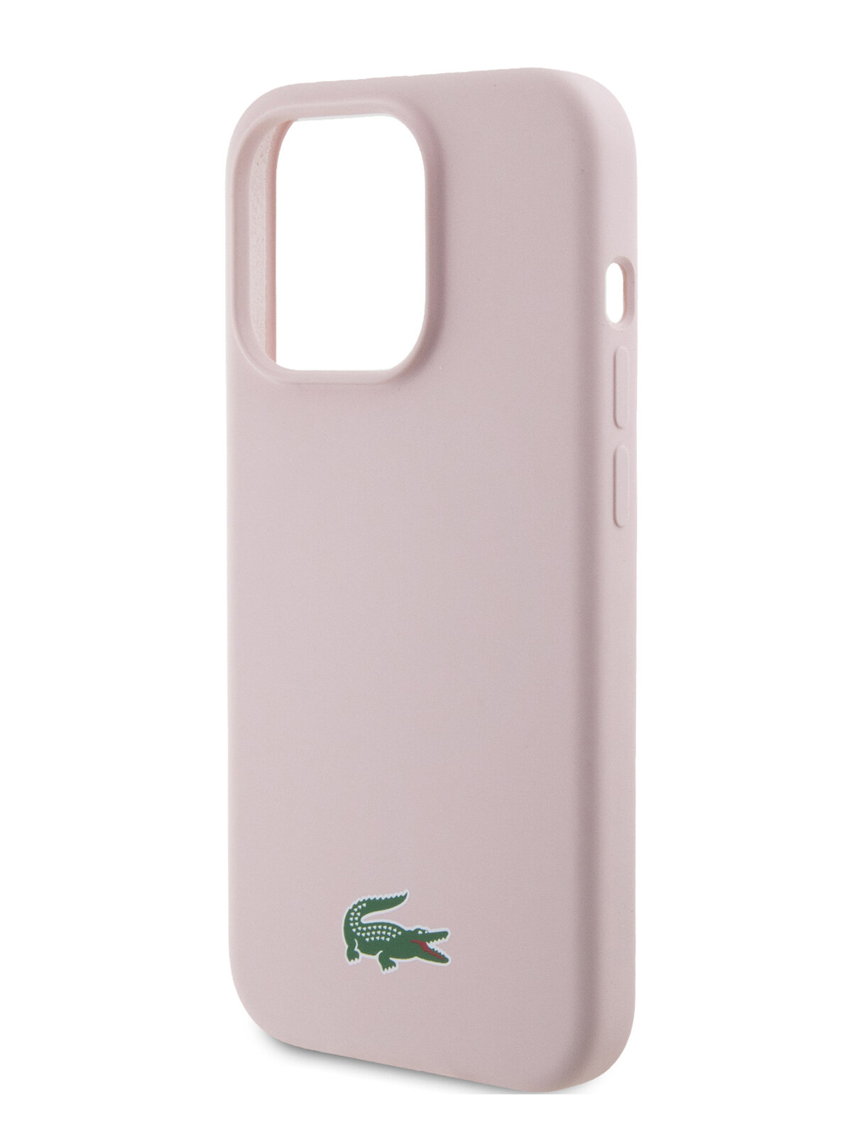 Lacoste для iPhone 15 Pro чехол Liquid silicone Croc Logo Hard Pink (MagSafe)