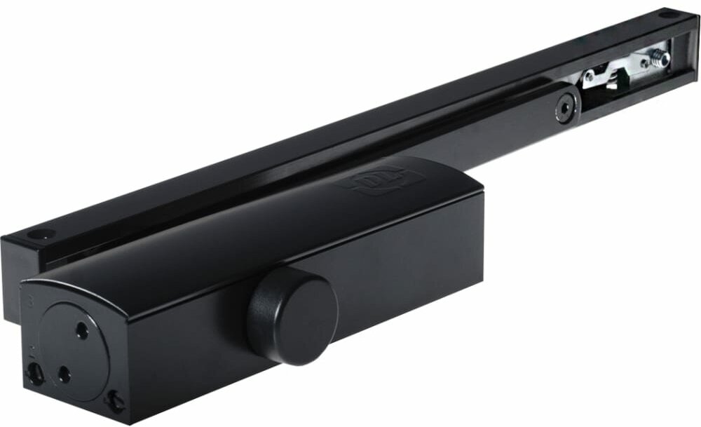 Доводчик со скользящей тягой Doorlock dl100s en3 черный, с функцией hold open 75552